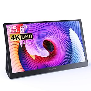 C-FORCE Display CF011X Pro4 15.6-inch UHD 4K IPS 8 bit USB-C HDMI 3840x2160 Screen 60Hz with USB-C RadomPlug Monitor for Xbox, Playstation, Nintendo Switch, Mac, S20
