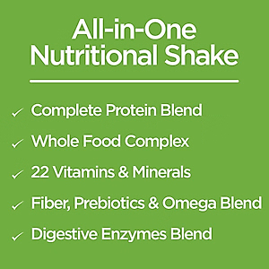 Vegansmart Naturade Plant Based Vegan Protein Powder - All-in-One Nutritional Shake Protein Blend - Gluten Free & Non-GMO - Vanilla (15 Servings)