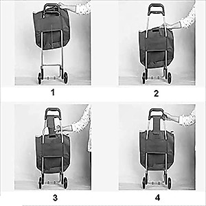 Shopping Cart Replacement Bag - 34L Shopping Trolley Storage Bag, Portable Waterproof Oxford Cloth Shopping Cart Trolley Bags, Trolly Bag Shopping L32 X W19 X H56cm