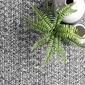 nuLOOM Wynn Braided Indoor/Outdoor Runner Rug, 2' 6" x 6', Light Grey/Salt and Pepper