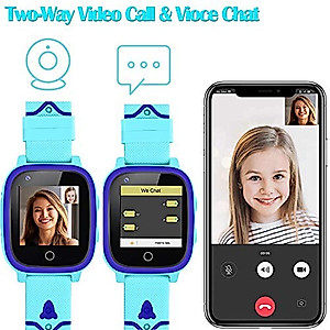 4G Kids Smart Watch w GPS Tracker,Kids Phone Smartwatch w Camera,Call,Pedometer,SOS,Touch Screen WiFi Wrist Watch Boys Girls Smartphone,3-15 Years Old Children Student Birthday Gifts(Light Blue)