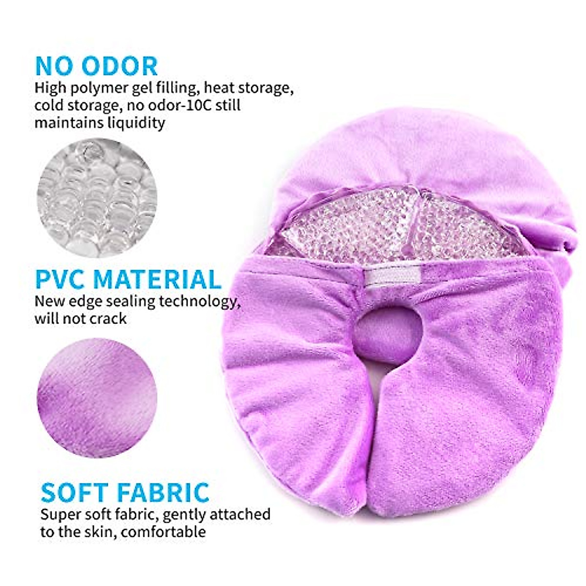 Breast Therapy Ice Pack, Breastfeeding Gel Pad, Nursing Pain Relief for Mastitis, Nipple Pain Relief Breastfeeding, plugged ducts, Lactation Pain, Engorgement and Mastitis (Purple)