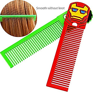 2Pcs Hulk & Iron Man Comb Stainless Steel Metal Comb Dense Tooth Comb Compact Size Comb