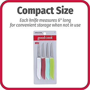 Good Cook 4-Piece Quick Paring Knife Set, multi-color, Small