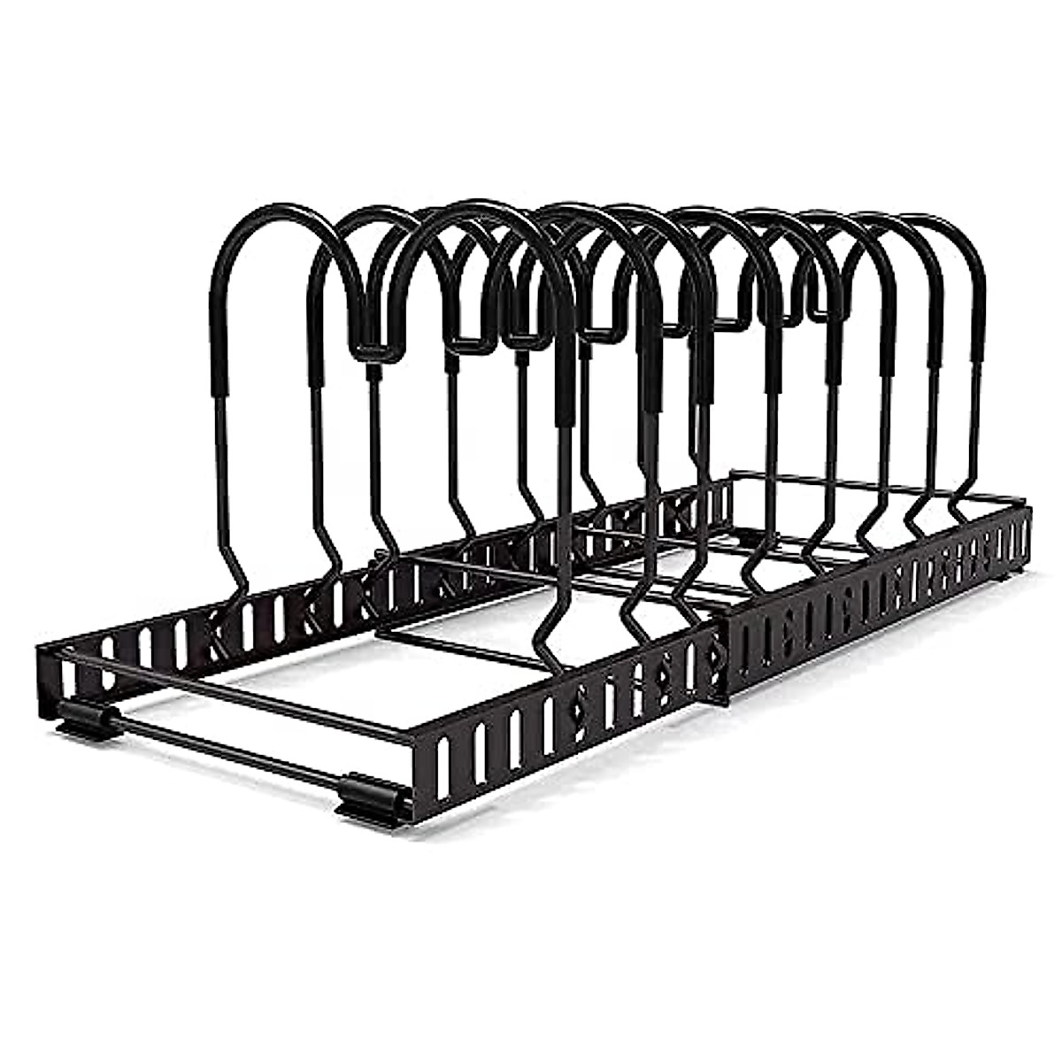 BBLHOME Pots and Pans Organizer 10 Adjustable Dividers Pot Lid Organizer Rack, Expandable Pan Holder for Kitchen Counter and Cabinet