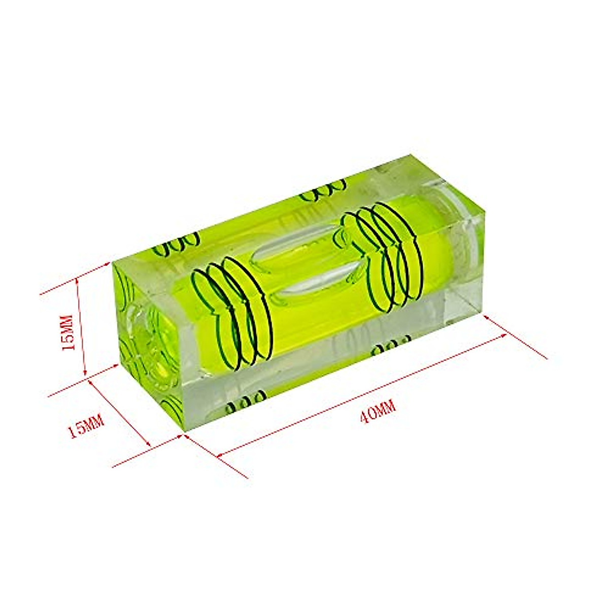 High precision mini level bubble, mini level bubble, three line level ball, level ruler, household level (40 * 15 * 15mm green 4PCS)