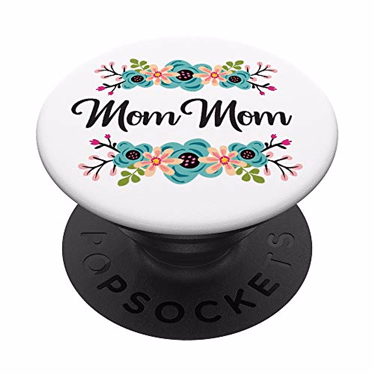 MomMom Gifts From Grandkids Floral Personalized Name Gift PopSockets Grip and Stand for Phones and Tablets