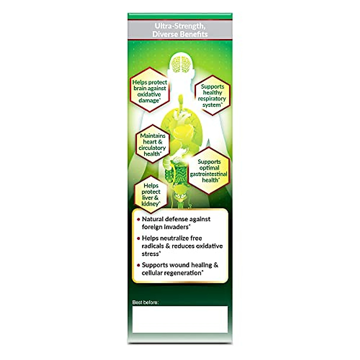 LABO Nutrition Brazilian Green Propolis Ultimate - Contains >7% or 28mg per Serving Artepillin C & >5% Flavonoids, for Immune & Brain Support, Natural, High Concentrate & Premium, 60 Veg Capsules