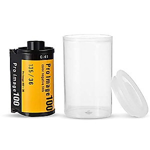 JOVITEC 30 Pieces Plastic Film Canister Holder, 35 mm Empty Camera Reel Containers, Storage Containers Case with Lids for Storing Small Accessories, Film, Keys, Coins, Art Beads (Transparent)