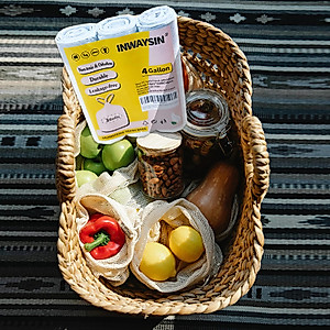 Small Trash Bags 4 Gallon Drawstring, Inwaysin 4 Gallon Trash Bag Extra Strong, Small Garbage Bags for Bathroom Can Bedroom Office Can, Unscented, Quick Cinch,15-18L, White, 54Count…