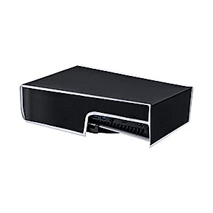 Mcbazel Horizontal Dust Cover for PS5 Console, 1680D Oxford Cloth Anti-Scratch Waterproof Dust Case with Back Cable Port for Playstation 5 Consoler - Black with White Line