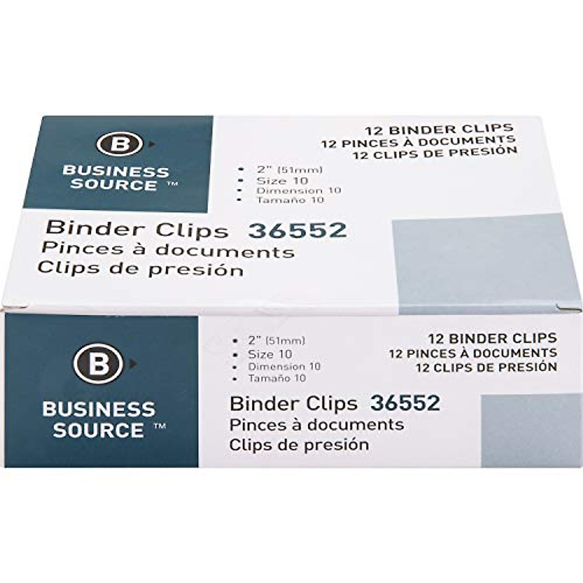 Business Source Fold-Back Binder Clips, Black, Large (Pack of 12)