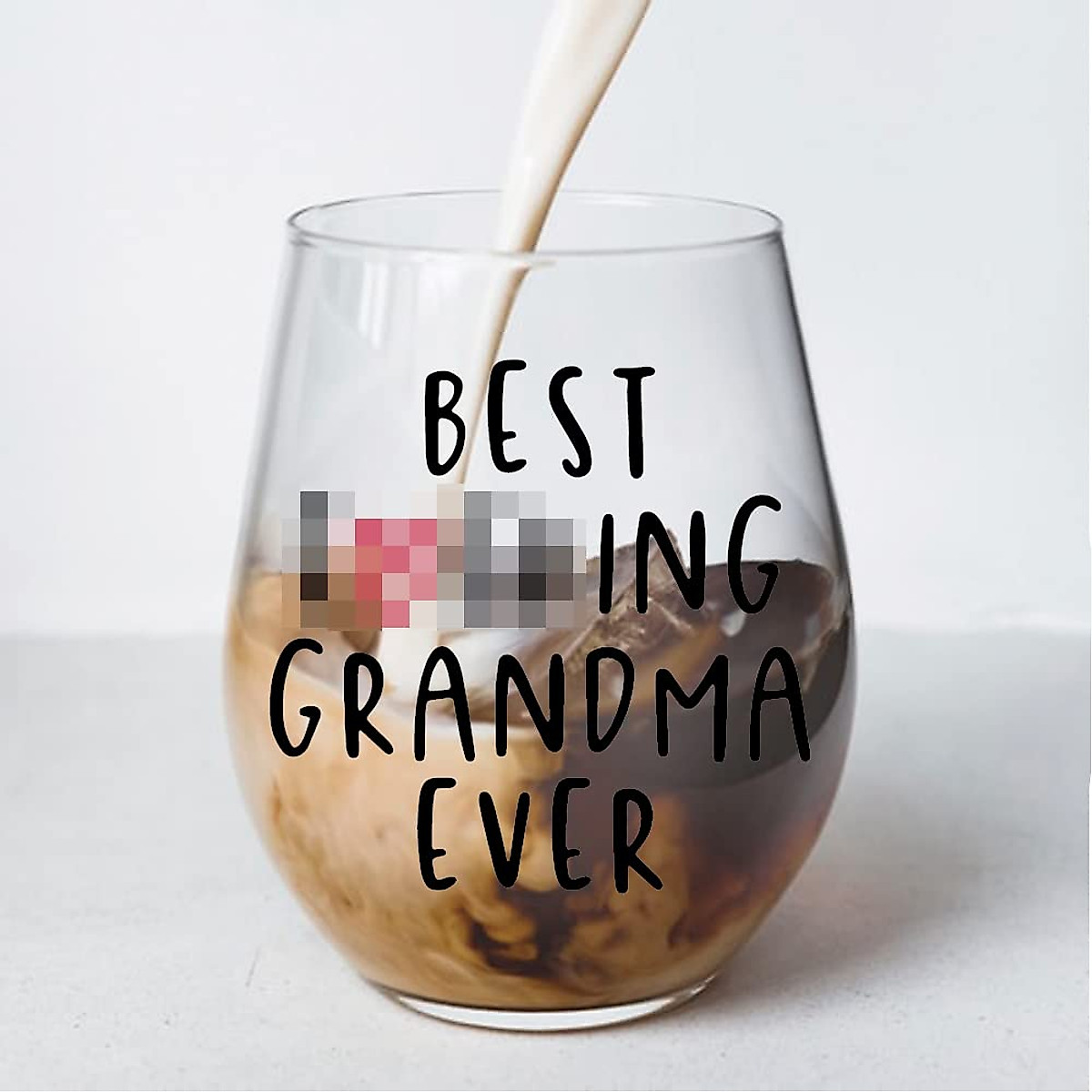 Perfectinsoy Funny Grandma Gifts, Best Grandma Ever Wine Glass with Gift Box, Funny Mother's Day Gifts for Her, Women, Wife, Mother, Aunt, Grandma, New Grandma, Grandmother, Birthday Gift for Grandma