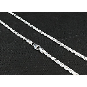 Real Solid 925 Sterling Silver Diamond Cut Rope Chain 5.0mm 18" to 30" (20.00)