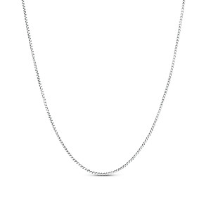 Matoa Solid 925 Sterling Silver Italian 1mm Box Chain Necklace for Women, Super Thin & Strong Necklace Chain 22 Inch