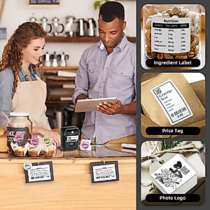 Phomemo M110 Portable Wireless Thermal Label Printer, Bluetooth Label Maker Machine for iOS & Android, Address Label Printer Machine for Barcode, Retail, Home, Office, with 1 Roll 40x30mm Label