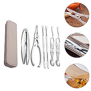 3sets/6pcs Nuts Pecan Picnic With, Case & for Crackers Shellers, Open Storage Including Shellfish Peel Utensils Nut/Steel Accessories Opener and Leg Shell Lobster Tools