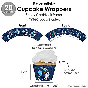 Big Dot of Happiness Blast Off to Outer Space - Rocket Ship Baby Shower or Birthday Party Favors and Cupcake Kit - Fabulous Favor Party Pack - 100 Pieces