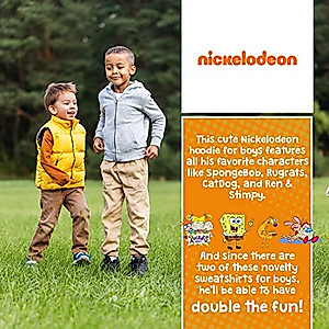 Nickelodeon 2 Pack Spongebob and Rugrats Soft Fleece Hoodies for Boys, Lightweight Graphic Pullover Sweatshirts