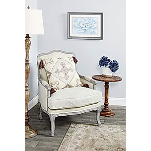 Deco 79 Mango Wood Floral Handmade Intricately Carved Accent Table, 17" x 17" x 21", Dark Brown