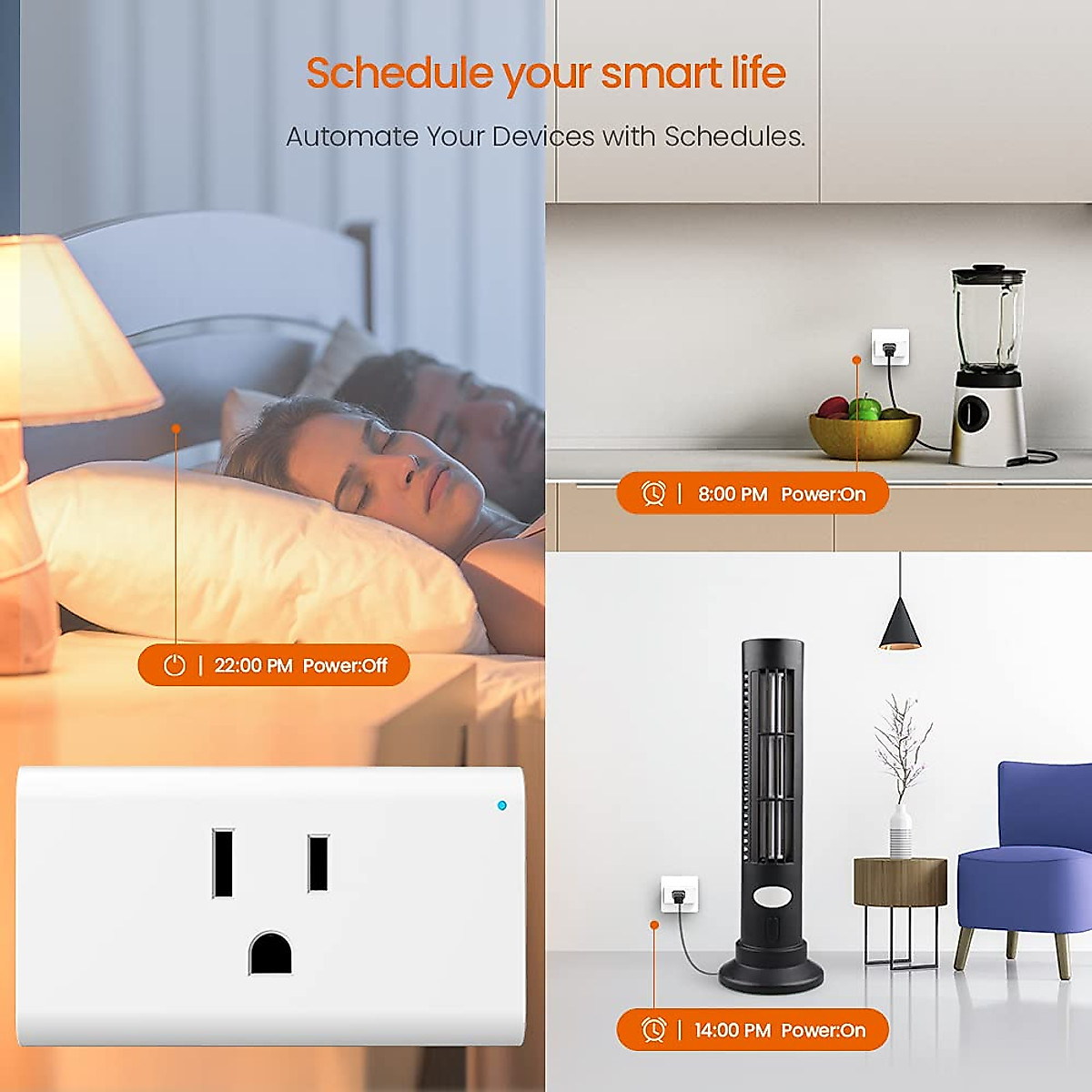 Tenda Beli Smart Plug SP6（15A|1.8KW)-Mini Smart Home WiFi Outlet | Works with Alexa Echo&Google Assisstant | Remote Control | Reliable WiFi Connection | ETL/FCC Listed | No Hub Required,White,1-Pack