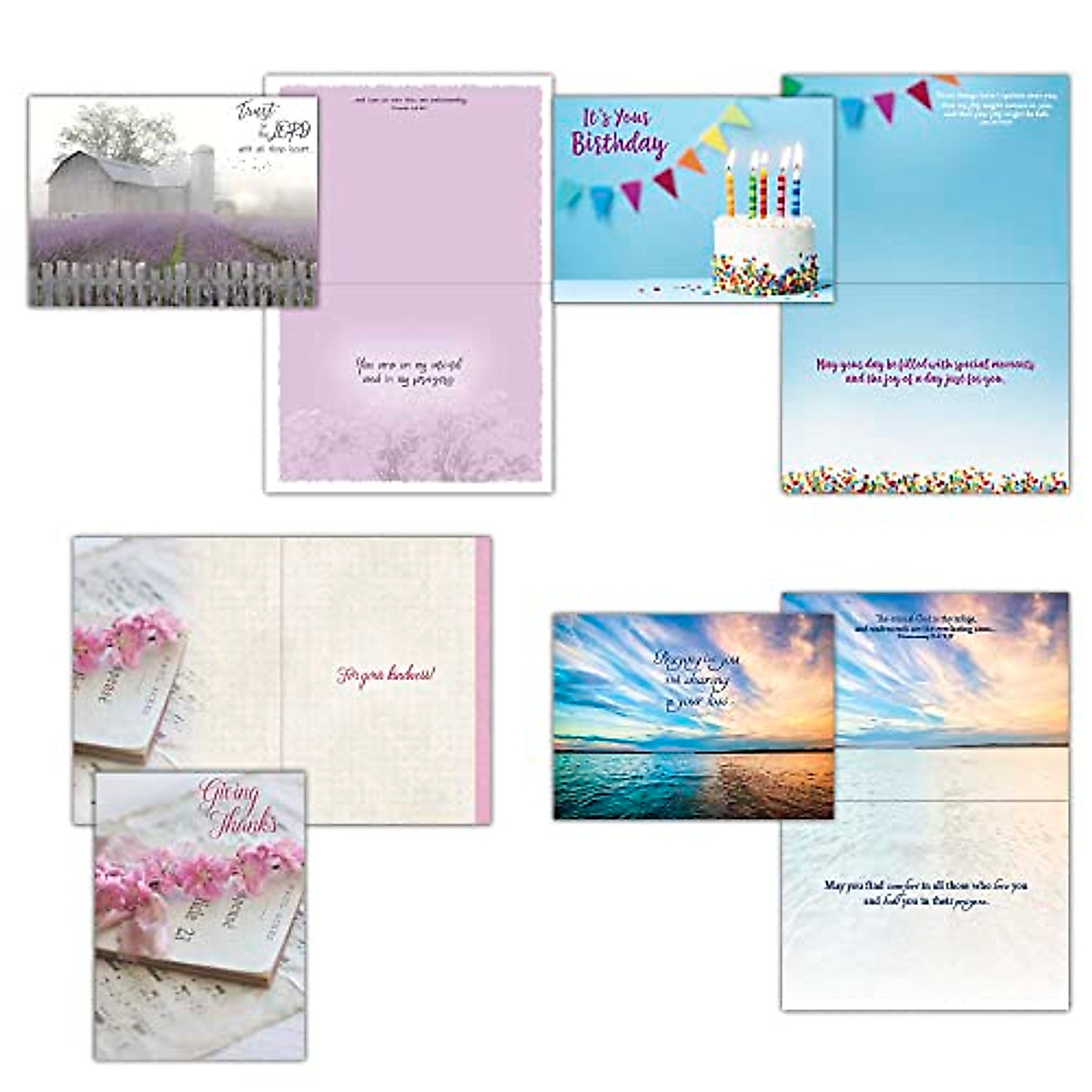 Shared Blessings 48 All Occasion Religious Greeting Cards Value Pack 2 - King James Version Scriptures - Faith Based Greeting Cards - Inspirational Thinking of You Cards with Envelopes - Assorted Designs including Religious Birthday, Thinking of You Cards
