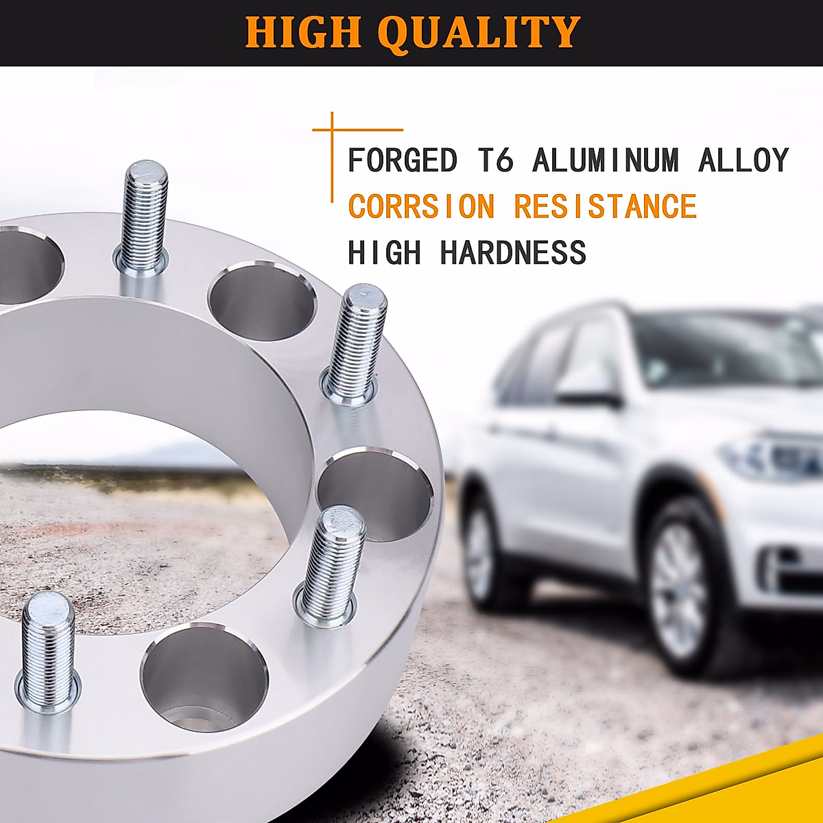 BRTEC 2 in Wheel Spacer 6x5.5 6x139.7mm Hub Bore 4.25"/108mm Wheel Spacers for 2001-2015 for Lexus GX470; for Toyota 4Runner/Tacoma/Sequoia/FJ Cruiser; for Hummer H3 Alpha Wheel Spacers 4pcs