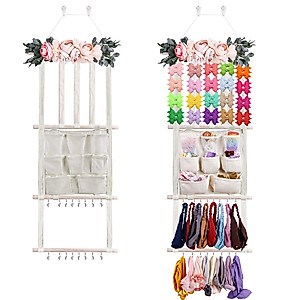 OOSAKU Headbands Holder for Girls Baby Hair Accessories Organizer Storage Wall Hanging Decor for Toddler Girls Room Wall Door Closet Hair Bows Organizer (SF8-fdzlq-8-1)