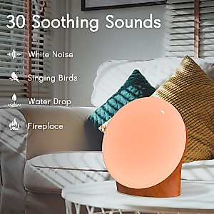 Brown Noise Sound Machine with 30 Soothing Sound White Noise Machine 12 Colors Night Light with 36 Volume Levels and Memory Function 4 Timers 10 Adjustable Brightness Sleep Machine for Baby Adult Kids
