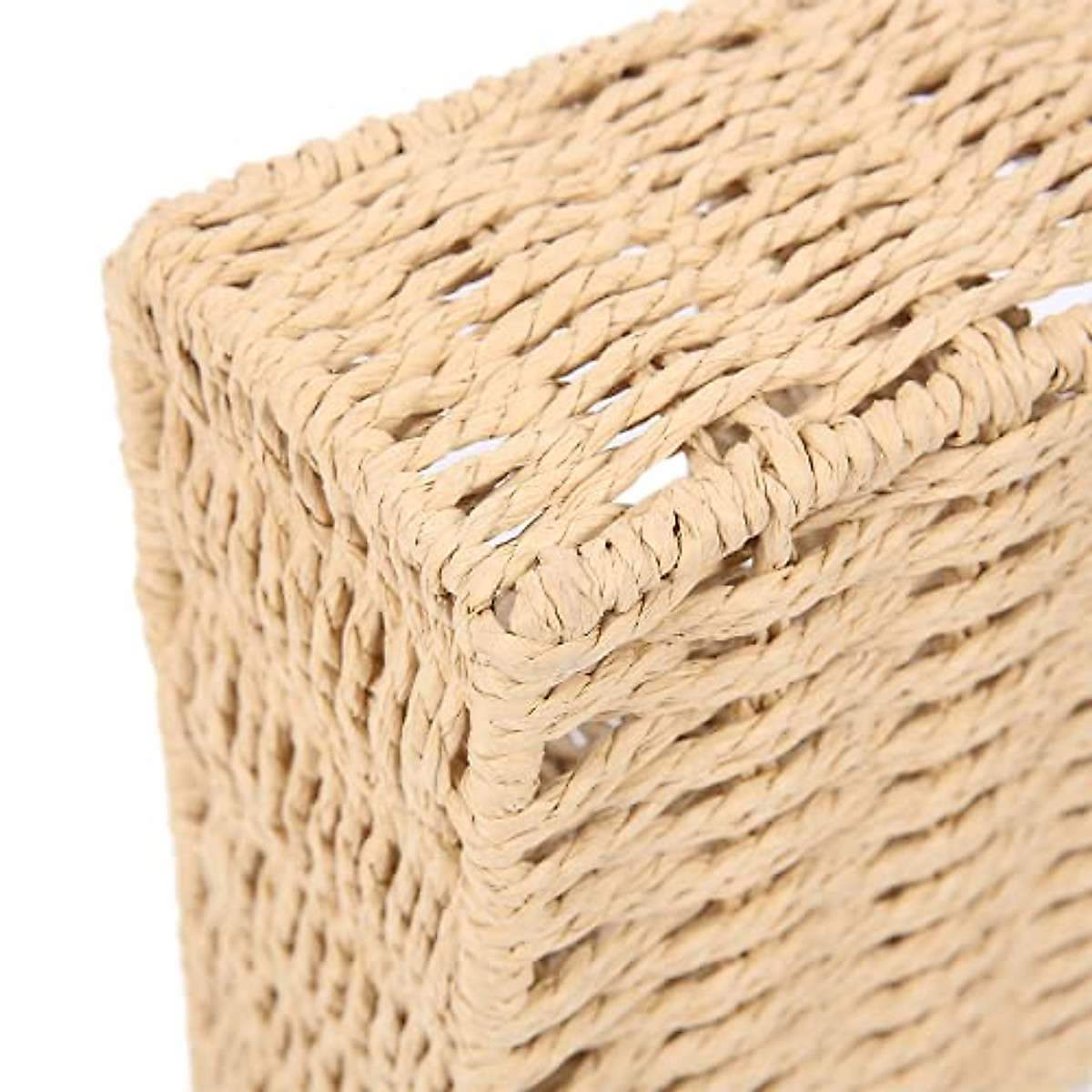 YRJJ, Toilet Paper Basket for Tank Topper,Woven Storage Box Cube Basket Bin Container, Shelf Cabinet(1pc) (12.20InInL x 8.26InInW x 3.93InInH03M)
