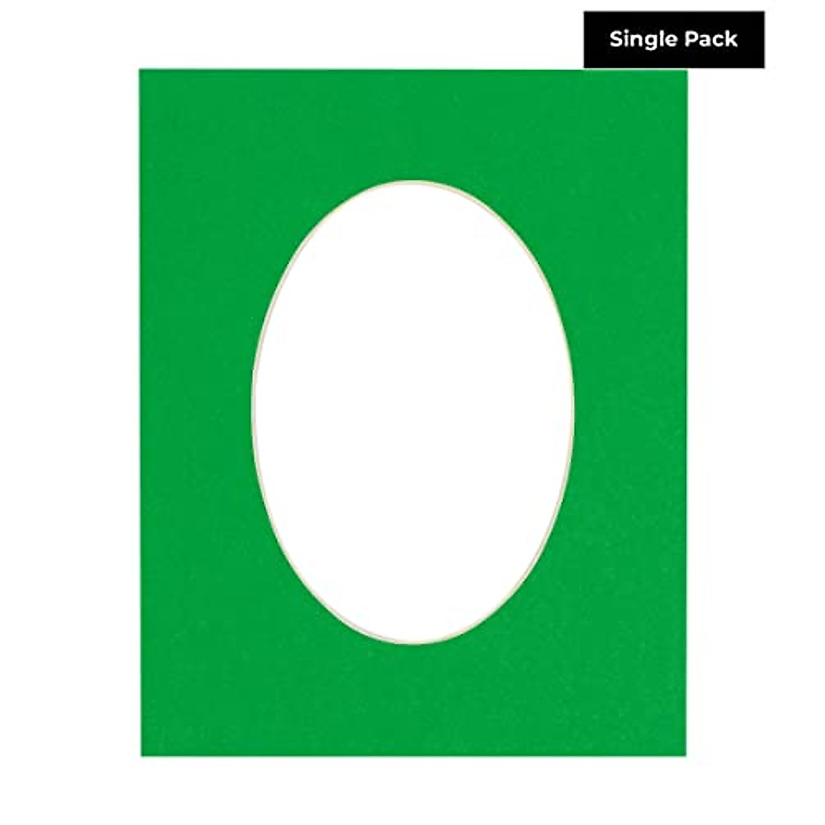 16x20 Mat Bevel Cut for 12x15 Photos - Precut Bright Green Oval Shaped Photo Mat Board Opening - Acid Free Matte to Protect Your Pictures - Bevel Cut for Family Photos, Pack of 1 Matboard Show Kit