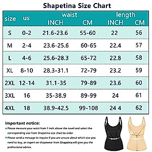 Shapetina tummy control shapewear, waist cincher corset, work as waist trainer for women and woman tank top (Large, Polyester, Spandex) Black