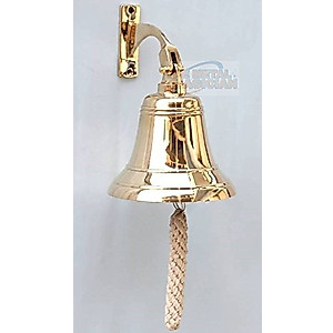 Brass Ship Bell Polished Nautical, Heavy Duty Polished Brass Bell, Brass Maritime Duty Watch Ships Bell by The Metal Magician