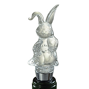 Glass Easter Bunny / Rabbit Wine Bottle Stopper - Decorative, Unique, Eye-Catching Glass Wine Stoppers – Rabbit Wine Stopper, Wine Accessories, Easter Gift for Host/Hostess - Wine Corker / Sealer