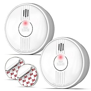 Smoke Detector, GuardryShely Fire Alarms Smoke Detectors with Photoelectric Sensor, Smoke Detector Battery Included with Silence Function and Low Battery Signal, Fire Alarm GW206C for Home, 2 Packs
