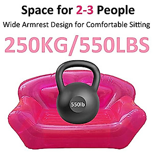 AMZHQB Inflatable Couch Chair Pink Blow Up Couch for Aldult, Luxury Double Air Sofa for Outdoor, Camping, Beach, Home, Courtyard, Lawn, Durable Waterproof
