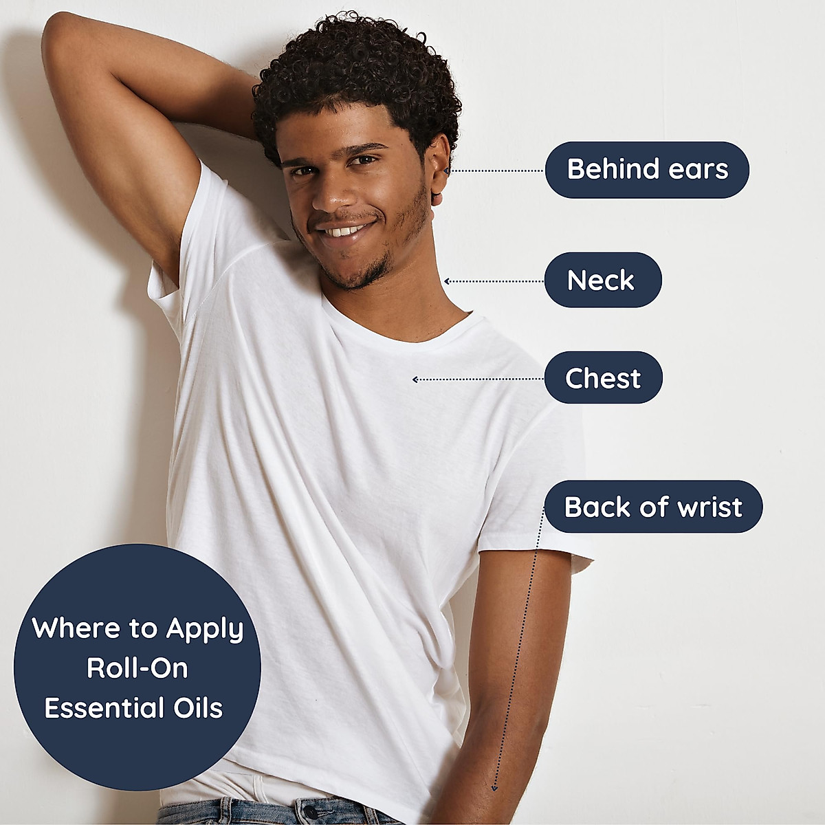 Bleu for Men Perfume Roll On with Essential and Fragrance Oils and Organic Jojoba Oil, Alcohol Free, Eau de Toilette, Made in California