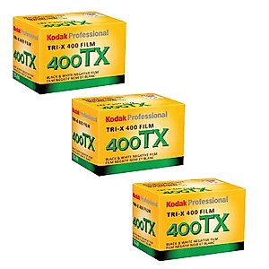 Kodak Tri-X 400TX Professional Black & White Film ISO 400, 35mm, 24 Exposures (3 Pack)