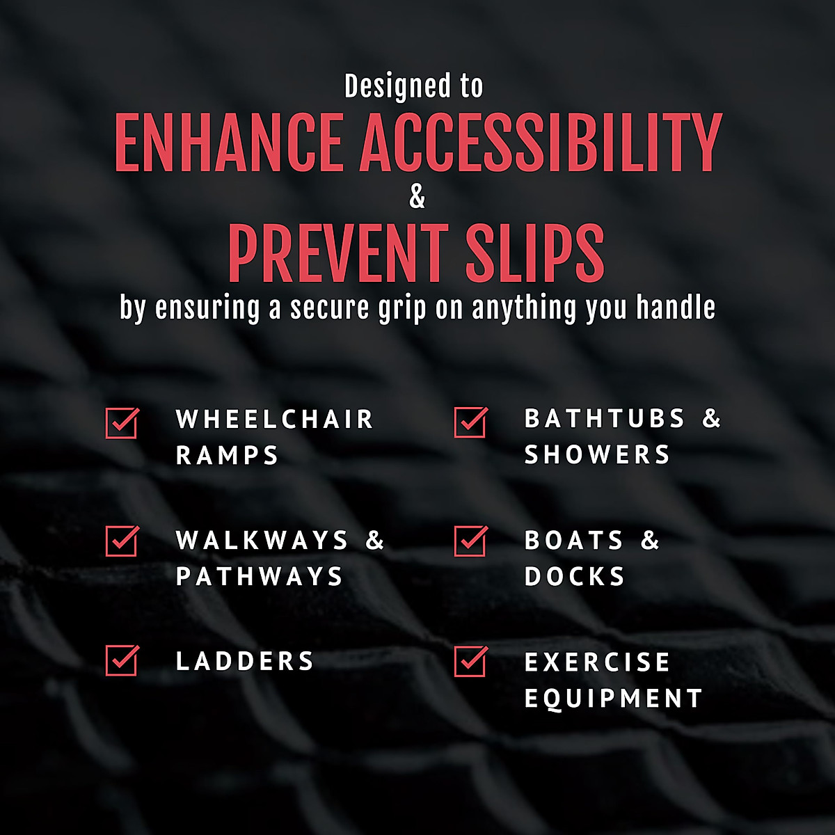 CATTONGUE GRIPS Non-Abrasive Grip Tape Heavy Duty Waterproof Anti Slip Tape for Indoor & Outdoor Use - Thousands of Grippy Uses: Home Goods, Hardware, Accessible Home and More! (Black Tape)