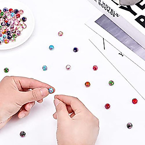 80pcs Flower Glass Beads for Jewelry/Bracelets/Crafts/Necklace Making,Gold Sand Lampwork Beads Cute Crystal Beads Sea Glass Seed Boho Beads for Rosary Crafts Handmade (10mm Mixed Color)