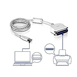 TRENDnet USB to Parallel 1284 Converter Cable, TU-P1284, USB 1.1/2.0/3.0, Windows 10/8.1/8/7, Mac OS X 10.6-10.9, 2 m (6.6 ft) Length, Connect Parallel Port Printers to a USB Port, Plug & Play
