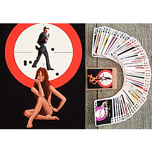 FLONZGIFT Spy Crime Fiction Playing Cards (Poker Deck 54 Cards All Different) Vintage Retro Magazine Covers Illustration Spies Agents Pulp Fiction