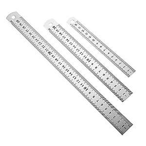 MAGICLULU 3pcs Steel Ruler 30cm Ruler Sewing Straight Ruler Clear Ruler Small Ruler Stainless Steel Scale Ruler Student Machinist Ruler Portable Rulers Measuring Ruler Office Double Sided