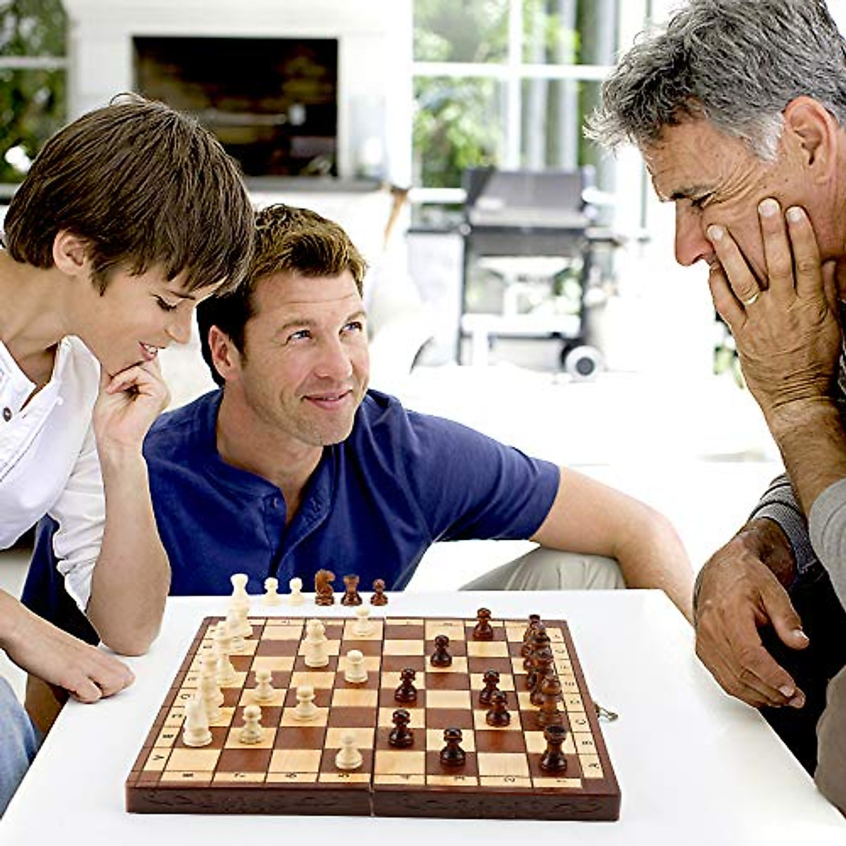 Syrace Folding Hand Crafted Wooden Chess Set Chess Board for Kids and Adults 30 x 30 cm