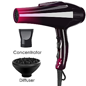 Professional Hair Dryer with Blue Light Far Infrared Negative Ionic 3500W Blow Dryer Fast Drying Heat Hairdryer Powerful Home Salon Hair Dryers with Attachment