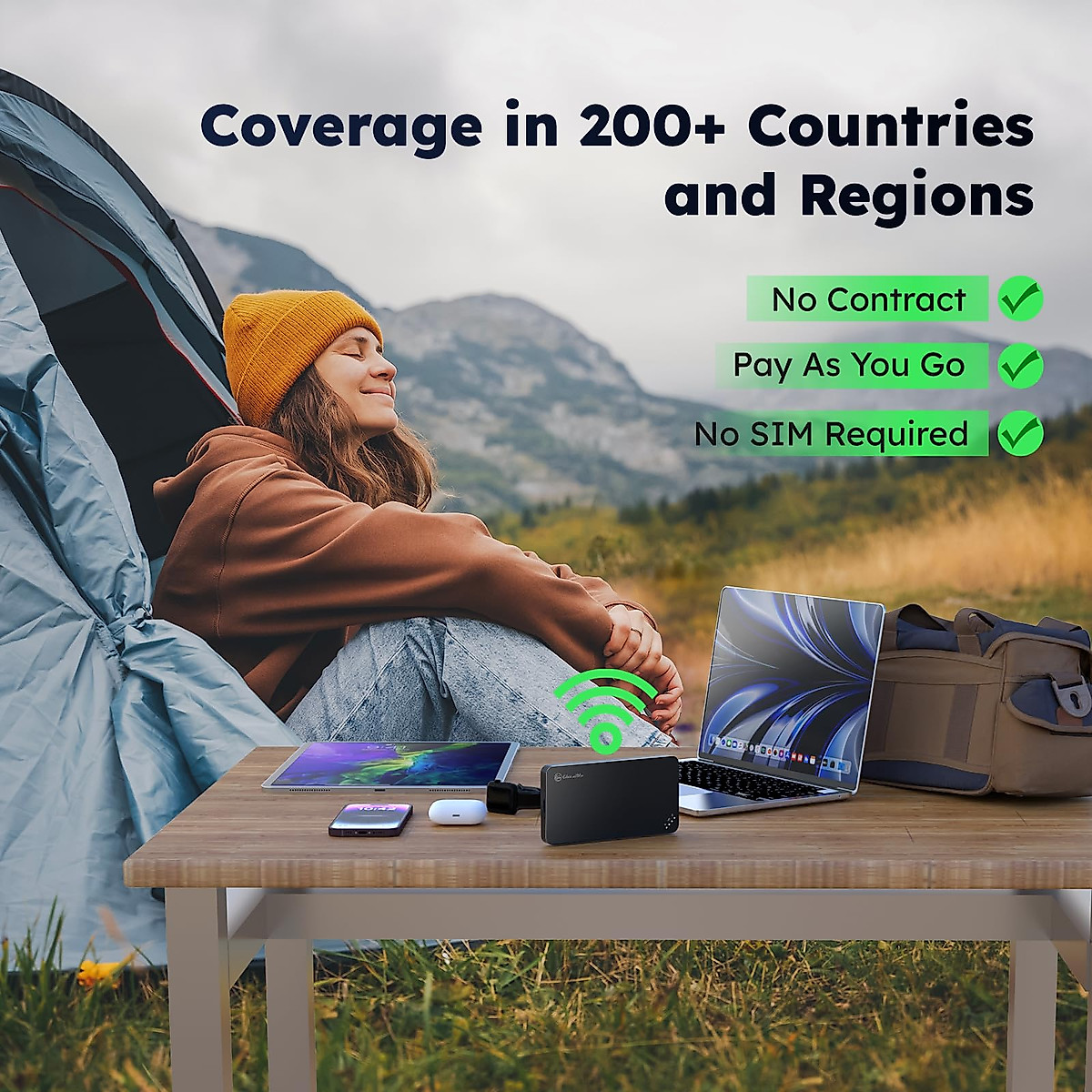 GlocalMe U3 4G LTE Mobile Hotspot, Portable WiFi Hotspot for Travel in 200+ Countries, No SIM Card Needed, Smart Local Network Auto-Selection with Global 1GB Data 90 Days, Pocket WiFi (U3 White)