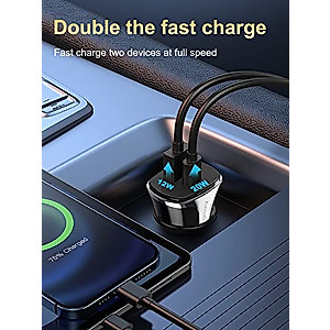 Amasrich 32W Total PD Super Fast Charging Car Charger for iPhone/iPad/Galaxy Note/Galaxy S/Galaxy A/Galaxy Z/GalaxyTab S,20W + 12W Dual Ports