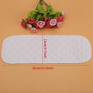 Sonew 10pcs Soft&Breathable Baby Diapers Toddler Cotton Nappy Insert Liners Reusable Cotton Cloth Diaper 12.5 * 4.7in Common Size(3 Layers)