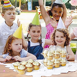 LotFancy Cupcake Containers 6 Count, 40 Pack, Half Dozen Clear Cupcake Boxes, Plastic Muffin Holders with Detachable Tall Dome Lid, Disposable Cupcake Carriers, BPA Free, Standard Size