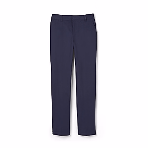 French Toast Boys' Adjustable Waist Relaxed Fit Pant (Standard & Husky), Navy Blue, 8